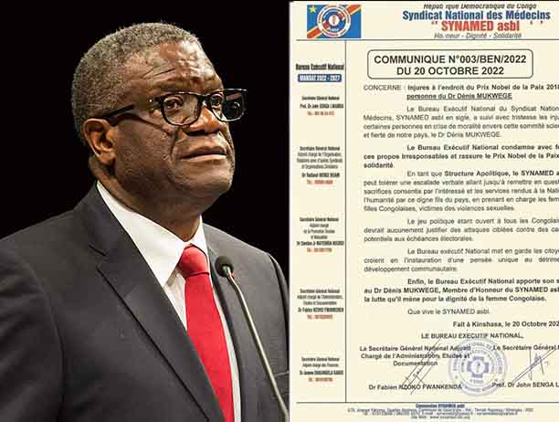 RDC : le syndicat national des médecins (synamed) condamne les injures ...
