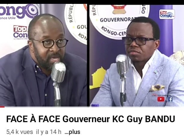Vidéo TOP CONGO : Interview du gouverneur du Kongo Central, Guy Bandu ...