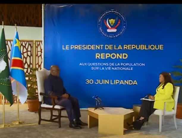 RTNC : Interview du président Félix Tshisekedi face à sa porte-parole ...