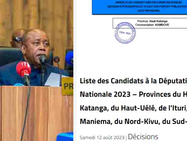 RDC-CENI : Voici la liste provisoire des candidats députés nationaux de la province du Haut ...